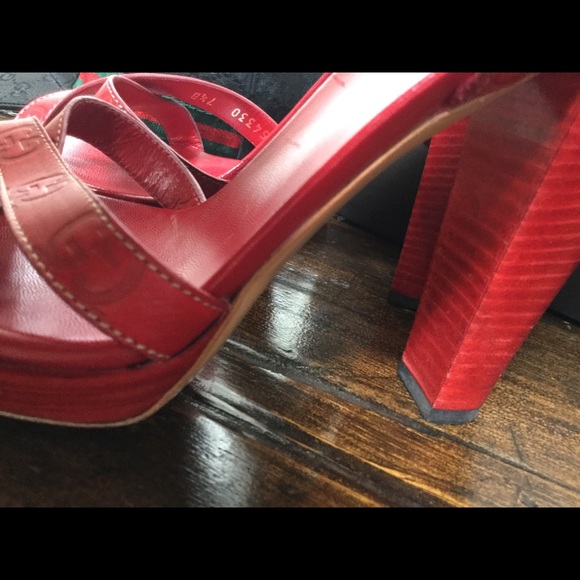 Gucci | Shoes | Gucci Red Leather Sandals Made In Italy | Poshmark